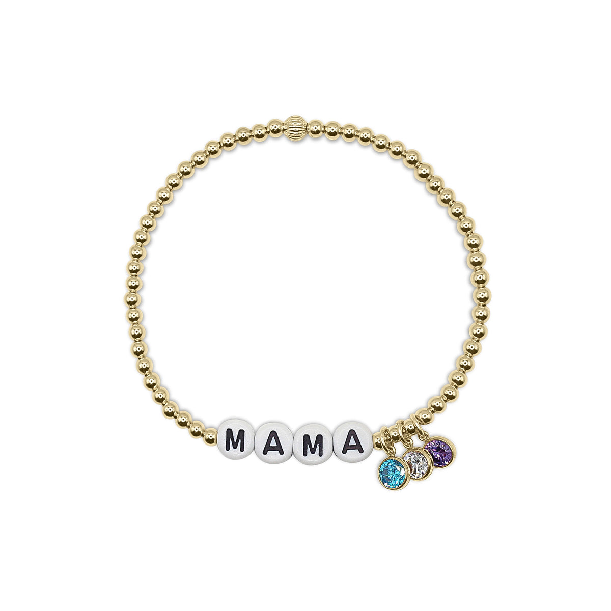 Custom Birthstone Gold-Filled Stretch Bracelet | Bowood Lane