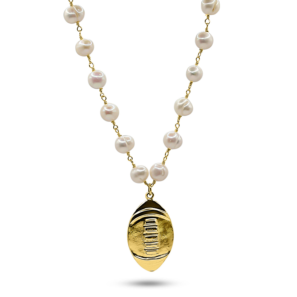 Socialite - Pearl & Football Charm Necklace | Bowood Lane